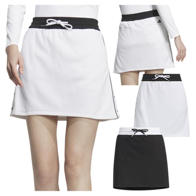 アディダス ゴルフフリーススカート レディース スカート ミニ スリムフィット 保温 インナーパンツ付き ゴルフウェア ブランド 無地 KRK39 adidas golf