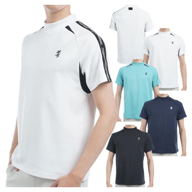 アドミラルゴルフ シャツ モックシャツ メンズ 半袖 モックネック 吸水速乾 UVカット ゴルフウェア ブランド ロゴ 無地 ADMA503 Admiral golf