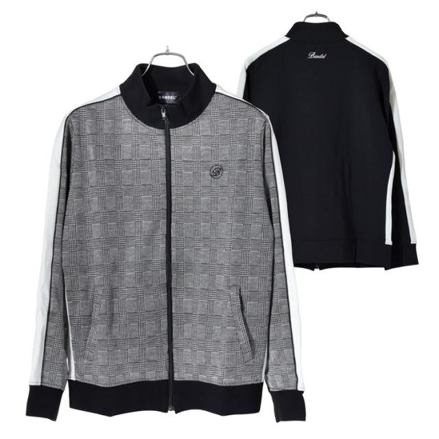 バンデル ゴルフ ブルゾン メンズ 長袖 フルジップ スタンドカラー 保温 軽量 吸湿発熱 ゴルフウェア ブランド グレンチェック ロゴ BANDEL GOLF BGI-3ACBBS