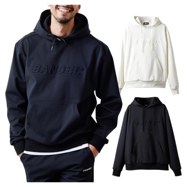 バンデル ゴルフ パーカー メンズ 長袖 プルオーバー フード フーディー ストレッチ 保温性 軽量 ゴルフウェア ブランド エンボス 無地 ロゴ BNS-5AELHD BANDEL GOLF