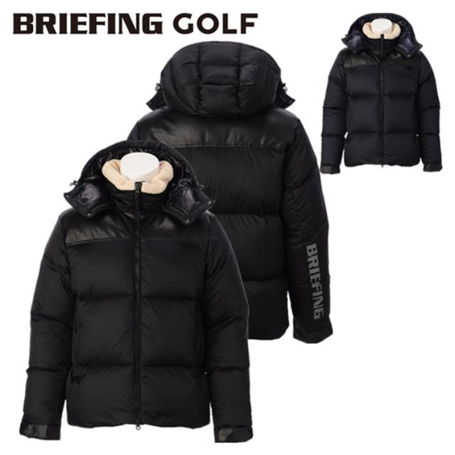 ブリーフィング ゴルフ ダウン メンズ ダウンジャケット ブルゾン フード 長袖 リモンタ フルジップ 中綿 裏ボア 保温 ゴルフウェア ブランド 無地 ロゴ BRIEFING GOLF BRG243MB8
