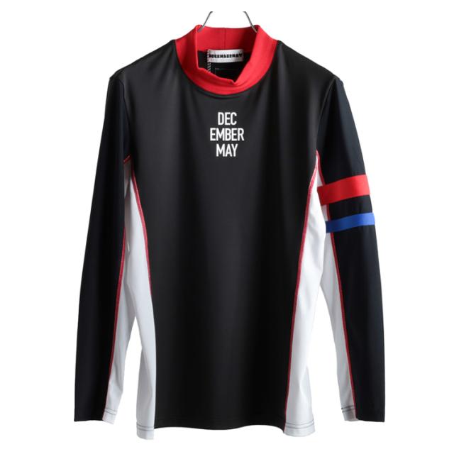 ディセンバーメイ ゴルフ モックシャツ メンズ 長袖 ハイネック モックネック シャツ 吸水速乾 ストレッチ 無地 バイカラー ゴルフウェア ブランド ロゴ DECEMBERMAY 1-412-0514