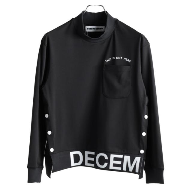 ディセンバーメイ ゴルフ モックシャツ メンズ レディース 長袖 ハイネック モックネック シャツ 保温 軽量 微起毛 吸水速乾 ストレッチ 無地 ゴルフウェア ブランド ロゴ DECEMBERMAY 4-412-1107