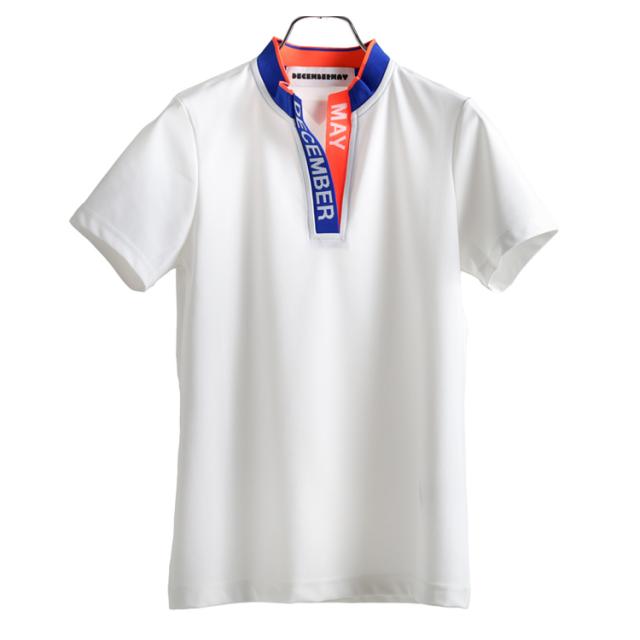 ディセンバーメイ ゴルフ ポロシャツ レディース 半袖 スキッパーポロ 襟なし 吸水速乾 ストレッチ UVカット シャツ 無地 鹿の子 ゴルフウェア ブランド DECEMBERMAY 2-405-0144