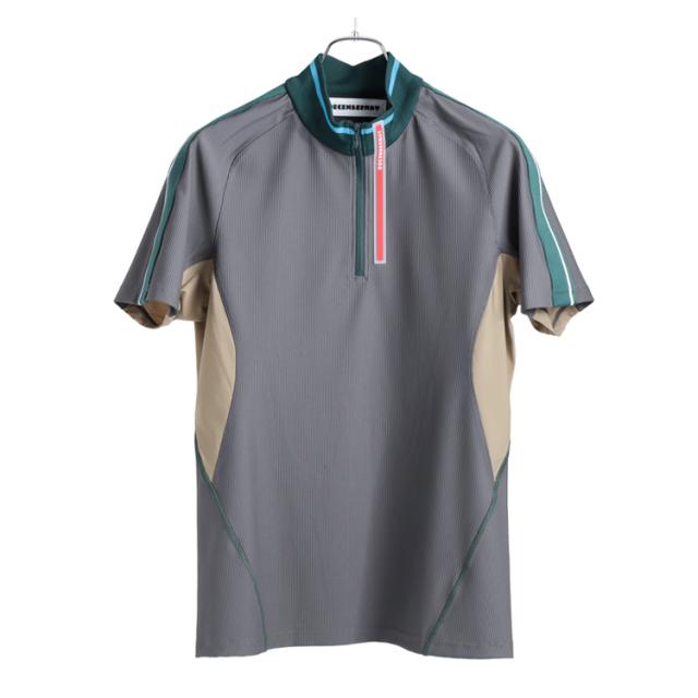 ディセンバーメイ ゴルフ モックシャツ メンズ 半袖 ハーフジップ ハイネック 接触冷感 遮熱 UVカット ストレッチ モックネック シャツ 無地 ゴルフウェア ブランド DECEMBERMAY 1-405-0147