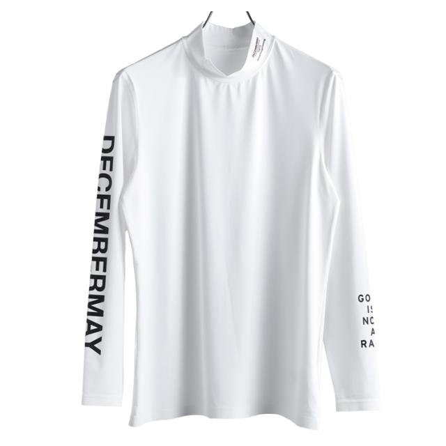 ディセンバーメイ ゴルフ インナーシャツ メンズ 長袖 ハイネック モックネック シャツ 接触冷感 UVカット 吸汗速乾 ストレッチ 無地 ゴルフウェア ブランド DECEMBERMAY 1-405-0521