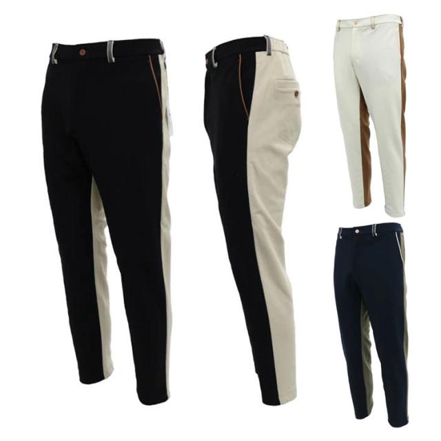 ディセンバーメイ ゴルフ パンツ メンズ ストレッチ 保温 暖かい 起毛 秋冬 防寒 バイカラー 10分丈 長ズボン ボトムス ゴルフウェア ブランド DECEMBERMAY 1-112-2022