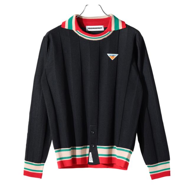 ディセンバーメイ ゴルフ ニット メンズ 長袖 セーター 保温 温かい 軽量 ストレッチ フェイクレイヤード ストライプ 秋冬 ゴルフウェア ブランド ロゴ DECEMBERMAY 1-512-1009