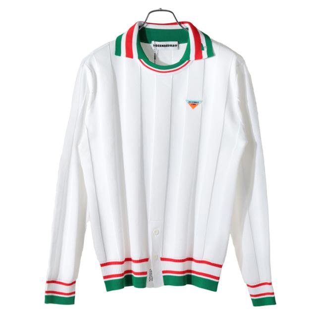 ディセンバーメイ ゴルフ ニット メンズ 長袖 セーター 保温 温かい 軽量 ストレッチ フェイクレイヤード ストライプ 秋冬 ゴルフウェア ブランド ロゴ DECEMBERMAY 1-512-1009