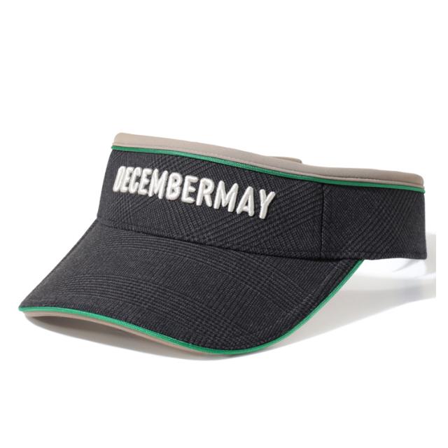 ディセンバーメイ ゴルフ サンバイザー メンズ レディース 帽子 フリーサイズ サイズ調整 グレンチェック 立体ロゴ 秋冬 ゴルフキャップ ゴルフウェア ブランド DECEMBERMAY 3-999-5125