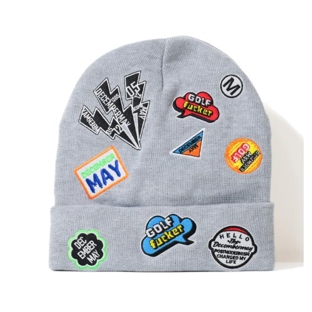 ディセンバーメイ ゴルフ ニット帽 メンズ ニットワッチ ビーニー ニット ニットビーニー ニットキャップ 帽子 ゴルフキャップ ゴルフウェア 総柄 刺繍 ロゴ ブランド DECEMBERMAY 3-999-5208