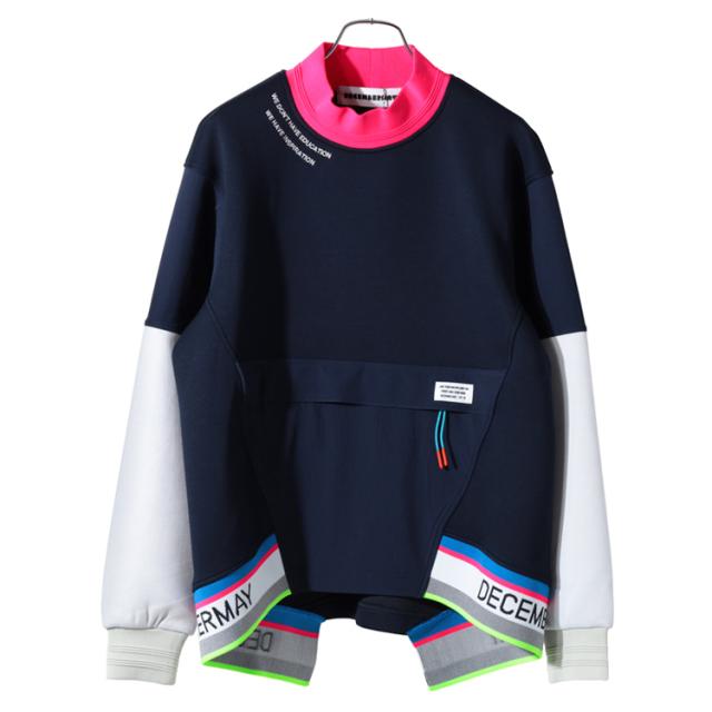 ディセンバーメイ ゴルフ モックネック スウェット メンズ レディース 長袖 ハイネック トレーナー ダンボールニット ストレッチ 軽量 防寒 UVカット 秋冬 ゴルフウェア ブランド ロゴ DECEMBERMAY 4-512-1118