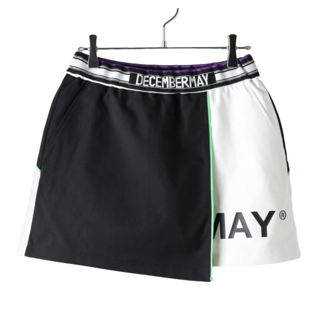 ディセンバーメイ ゴルフ ミニスカート レディース インナーパンツ スカート ストレッチ 無地 バイカラー ラップ ゴルフウェア ブランド DECEMBERMAY 2-505-2553
