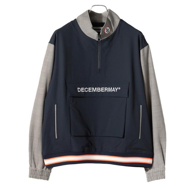 ディセンバーメイ ゴルフ ブルゾン メンズ 長袖 トップス ハーフジップ ジャケット アウター 軽量 裏起毛 撥水 防風 吸湿発熱 保温 ストレッチ グレンチェック 秋冬 ゴルフアウター ゴルフウェア ブランド DECEMBERMAY 1-512-1510