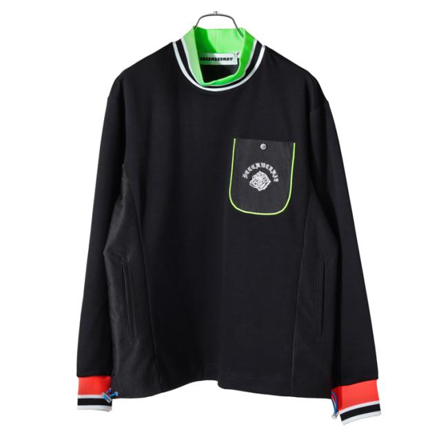 ディセンバーメイ ゴルフ モックネック スウェット メンズ レディース 長袖 ハイネック トレーナー ダンボールニット ストレッチ UVカット ゴルフウェア ブランド ロゴ DECEMBERMAY 4-512-1117