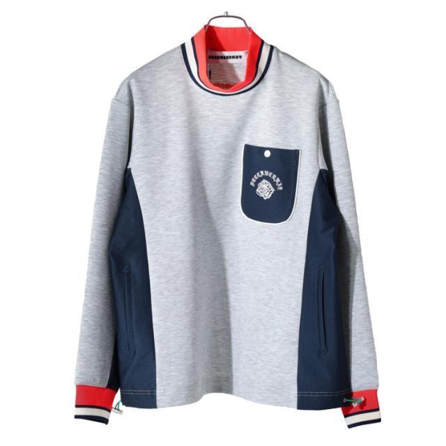 ディセンバーメイ ゴルフ モックネック スウェット メンズ レディース 長袖 ハイネック トレーナー ダンボールニット ストレッチ UVカット ゴルフウェア ブランド ロゴ DECEMBERMAY 4-512-1117