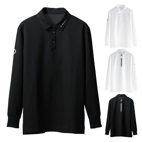 バンデル ゴルフ ポロシャツ 長袖 メンズ シャツ ポロ ゴルフウェア 吸水速乾 UVカット 白 黒 無地 ロゴ ブランド 春 夏 秋 BGI-BLSP BANDEL