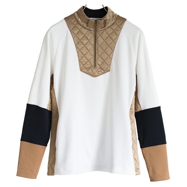 ディセンバーメイ ゴルフ フリース メンズ モックネック 長袖 ハーフジップ ハイネック ミドル丈 白 無地 春 秋 冬 ゴルフウェア ブランド 1-212-0136