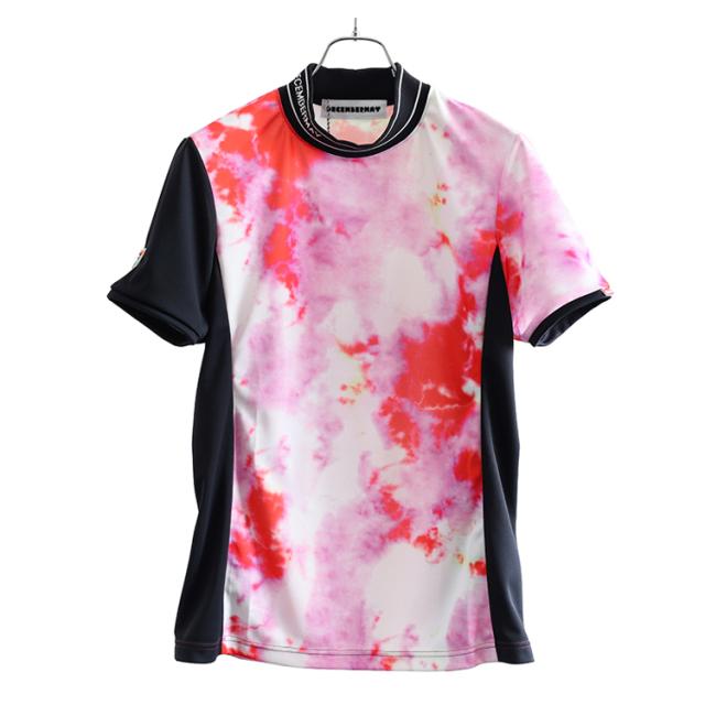 ディセンバーメイ ゴルフ モックシャツ メンズ 半袖 ハイネック 接触冷感 UVカット タイダイ柄 春 夏 秋 ゴルフウェア ブランド 1-305-0114