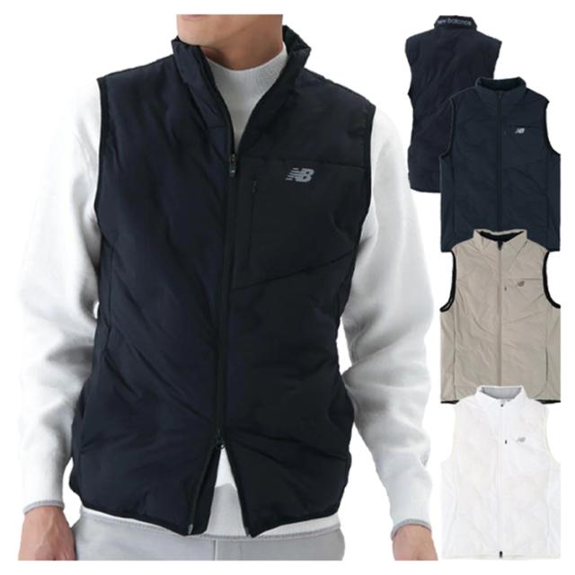 ニューバランス ゴルフ ベスト メンズ ダウンベスト ライトダウン フルジップ 蓄熱保温 撥水 ストレッチ ゴルフウェア 無地 ブランド 0125258001 New Balance golf