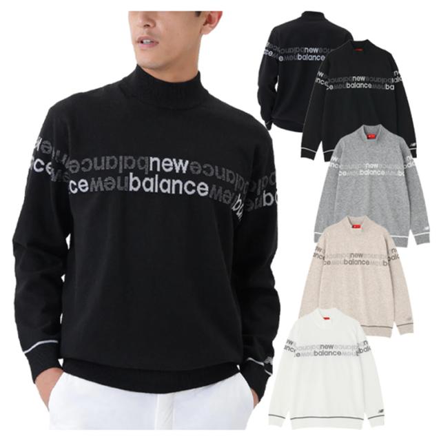 ニューバランス ゴルフ トレーナー メンズ 長袖 ニット ハイネック プルオーバー ストレッチ 軽量 保温 ゴルフウェア ロゴ ブランド 0125274001 New Balance golf
