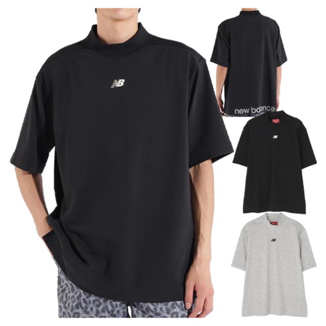 ニューバランス ゴルフ モックシャツ メンズ 半袖 シャツ 吸汗速乾 UVカット ストレッチ モックネック ハイネック ゴルフウェア 無地 ブランド 0125166011 New Balance golf