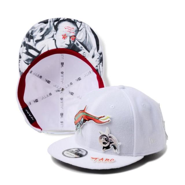 ニューエラ キャップ コラボ メンズ レディース 帽子 岡本太郎 コラボキャップ 9FIFTY 14683772 NEW ERA ブランド 無地 シール フラットバイザー 平つば