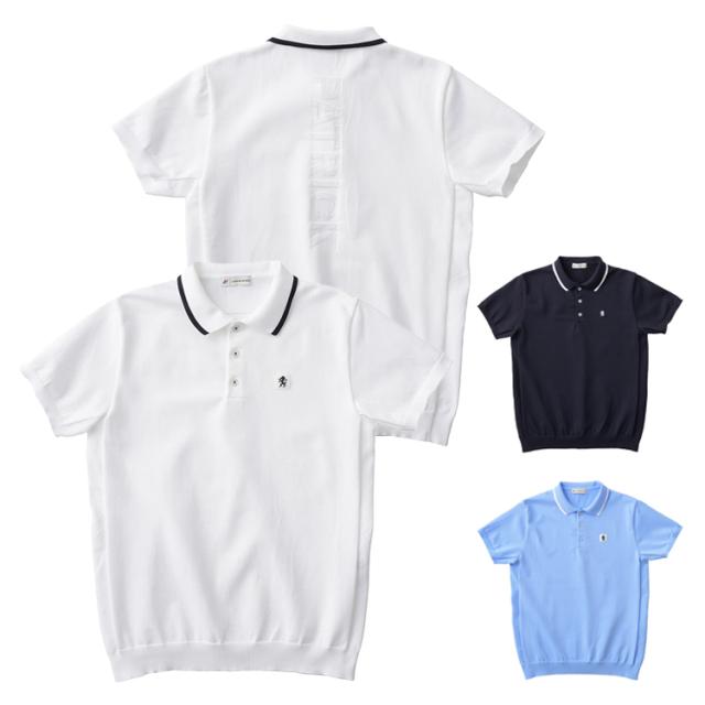 パトリック ゴルフ ポロシャツ メンズ 半袖 シャツ ポロ ニット 軽量 ストレッチ 無地 バックロゴ ゴルフウェア ブランド ロゴ PATRICK GOLF 241-110 241-112 241-116