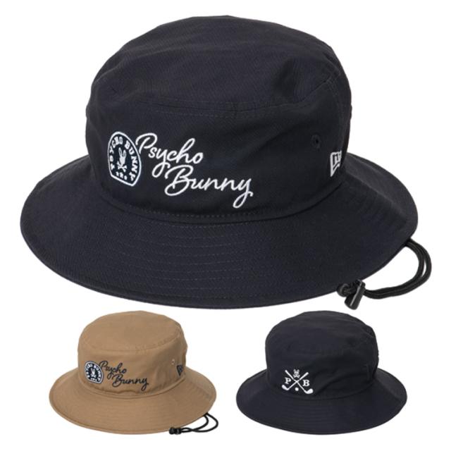サイコバニー ゴルフ ニューエラ ハット コラボ バケットハット メンズ レディース 帽子 バケツハット コラボハット 軽量 ロゴ ブランド PBMG562F PSYCHO BUNNY NEW ERA