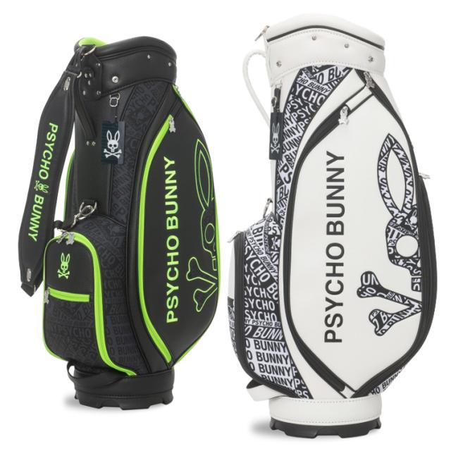 サイコバニー ゴルフ キャディバッグ メンズ 9.0型 5分割 約4.3kg カートバッグ ゴルフバッグ 無地 ロゴ レア ブランド PBMG5FC3 Psycho Bunny GOLF