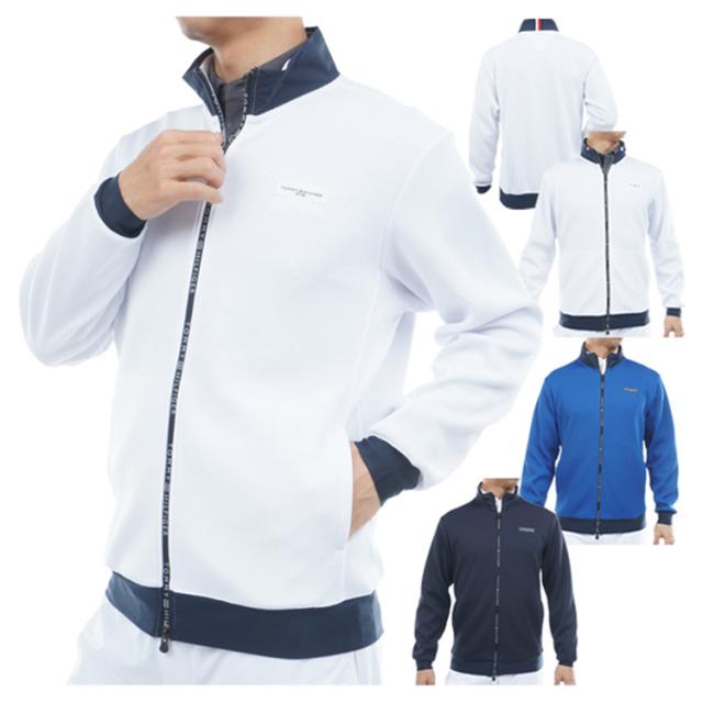 トミーヒルフィガー ゴルフ ブルゾン メンズ 長袖 ジャケット スウェットジャケット フルジップ UVカット ストレッチ ゴルフウェア ブランド 無地 春 秋 冬 THMA552