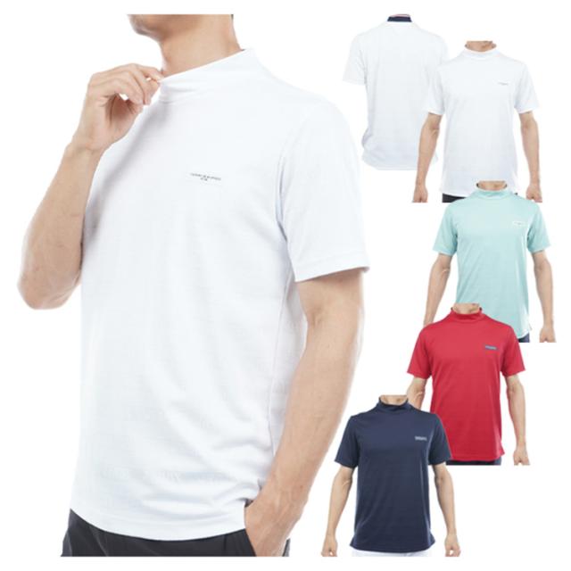 トミーヒルフィガー ゴルフ モックシャツ メンズ 半袖 シャツ モックネック ハイネック 吸水速乾 抗菌防臭 UVカット ゴルフウェア ブランド 無地 ロゴ THMA561