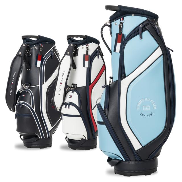 トミーヒルフィガー ゴルフ キャディバッグ メンズ 9.0型 4分割 約3.8kg カートバッグ ゴルフバッグ フラッグロゴ 無地 レア ブランド ロゴ   GOLF THMG5FC3