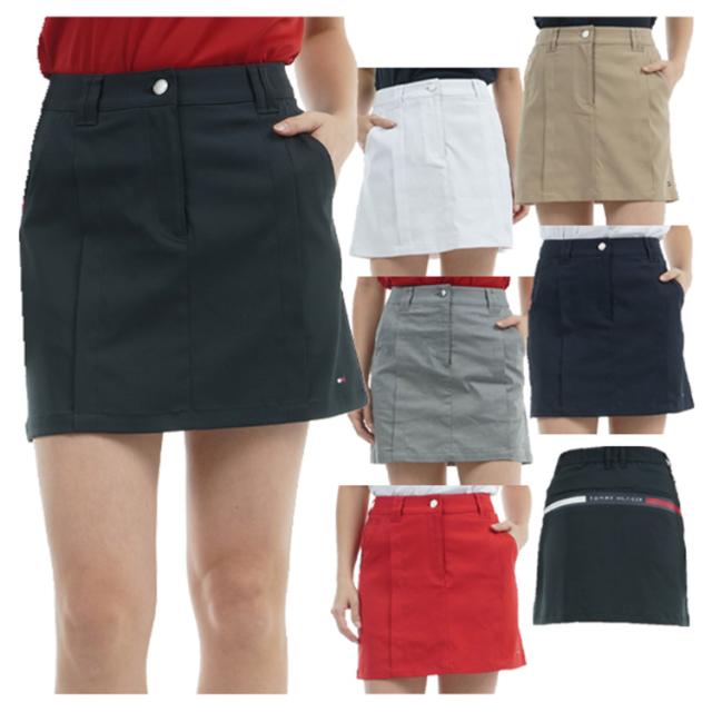 トミーヒルフィガー ゴルフ スカート レディース ミニスカート ツイル ストレッチ ゴム切替え ゴルフウェア ブランド 無地 春 夏 秋 THLA514