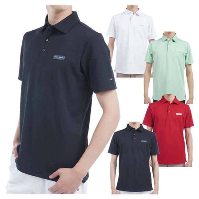 トミーヒルフィガー ゴルフ ポロシャツ メンズ 半袖 シャツ 吸水速乾 UVカット 抗菌防臭 ゴルフウェア ブランド 無地 ロゴ 春 夏 秋 THMA530