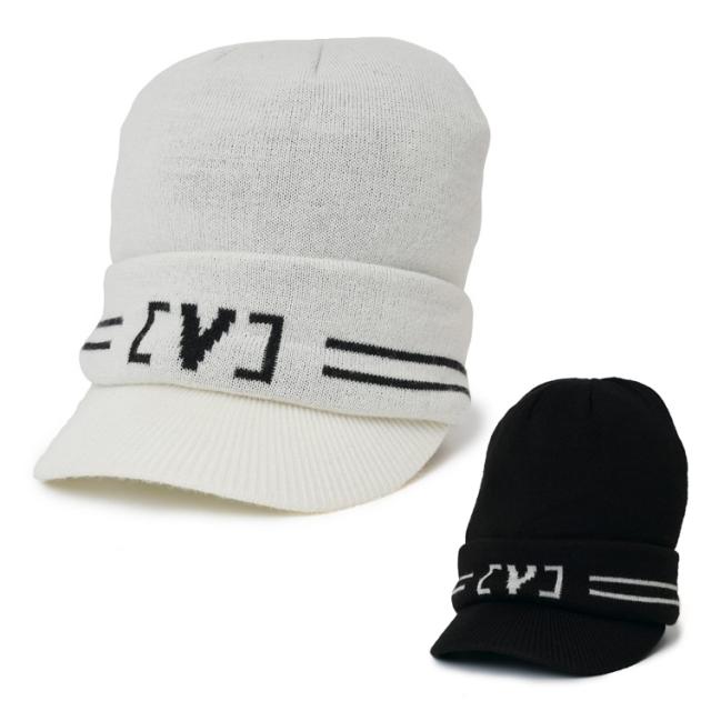 V12 ゴルフ ニットキャップ メンズ レディース つば付き LUX ニット帽 ニット 帽子 無地 ロゴ ゴルフウェア ブランド VLX2320-CP01