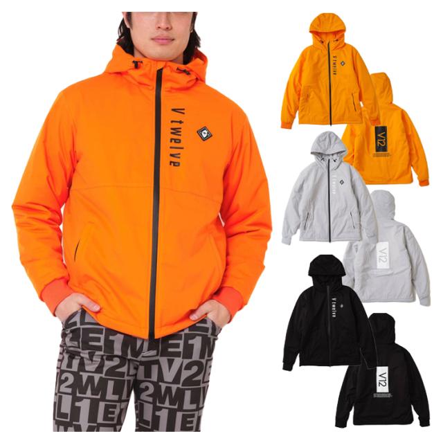 V12 ゴルフ ジャケット メンズ ブルゾン 長袖 フルジップ ダブルジップ ゴルフウェア 防風 撥水 ストレッチ ブランド 無地 ロゴ  V122420-JK14