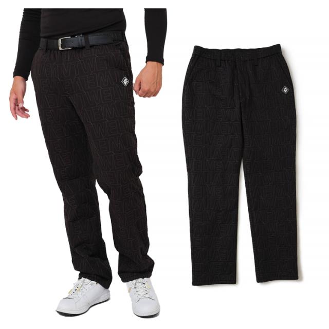 V12 ゴルフ パンツ メンズ コラボ ZEROFIT イオンスポーツ ストレッチ 速暖 撥水 ズボン ロングパンツ ボトムス ゴルフウェア ブランド 総柄 ロゴ V122421-PN14