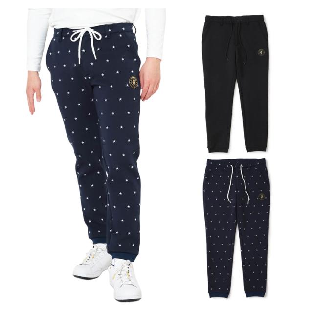 V12 ゴルフ パンツ メンズ ロングパンツ ストレッチ ウエストゴム 総柄 星柄 ゴルフウェア ブランド ロゴ V122520-PN04 V12 GOLF