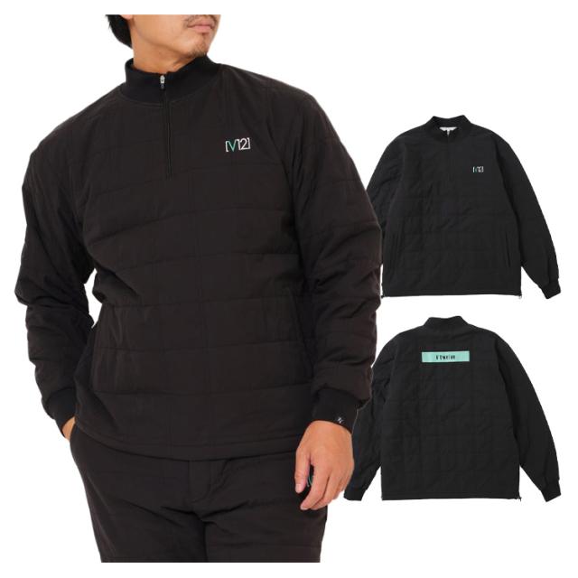 V12 ゴルフ ブルゾン メンズ ジャケット コラボ 長袖 ZEROFIT イオンスポーツ ハーフジップ 撥水 防風 ストレッチ 発熱 保温 無地 ゴルフウェア ロゴ ブランド V122521-JK15