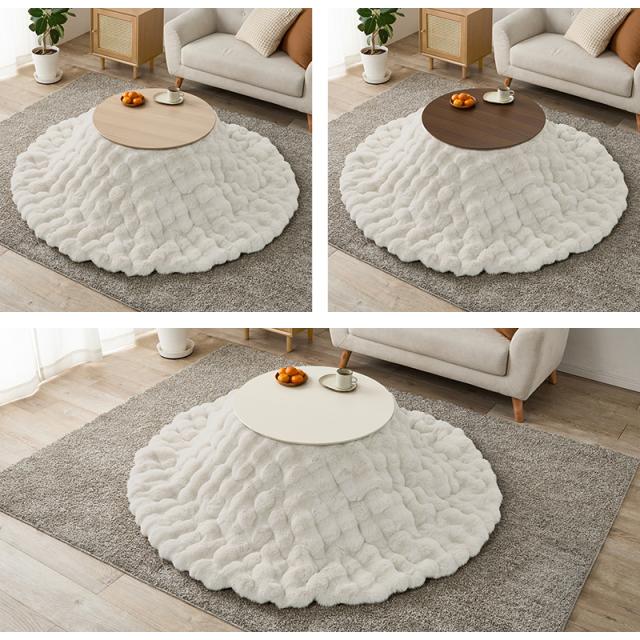 こたつ おしゃれ 北欧 白 こたつテーブル 丸型 こたつセット 1人用