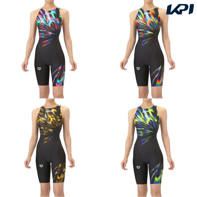 アリーナ ARENA 水泳水着 レディース   レーシングワンピーススパッツ(オープンバック･ハーフレッグ) AS5FRC66L