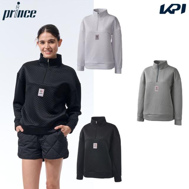 プリンス Prince テニスウェア レディース   ハーフジップ 膨れジャガード アウター WF5510 2025FW