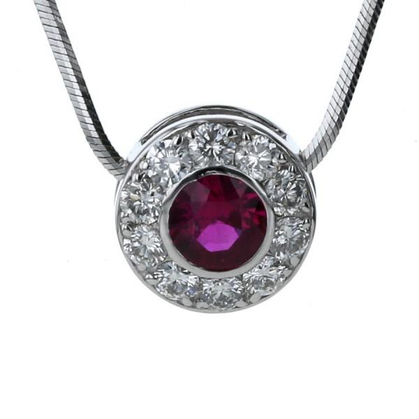 LASoma ラソマ K18WG ホワイトゴールド ネックレス ルビー ダイヤモンド 取巻き スネークチェーン 45cm【新品仕上済】【zz】【中古】の通販はau PAY マーケット ...