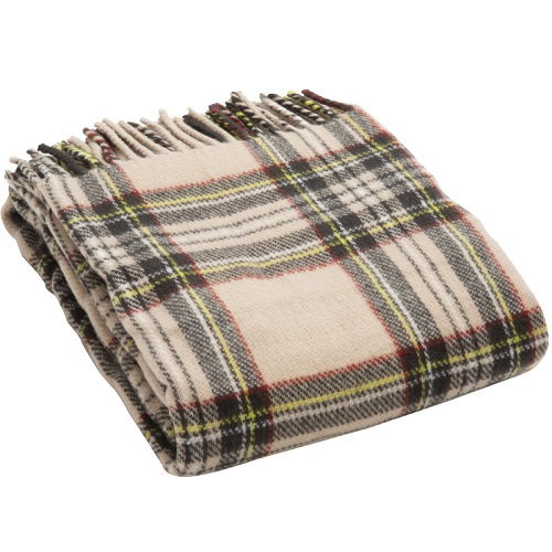 広電　KODEN　フランネルひざ掛け　ベージュ／タータンチェック柄　室温センサー・丸洗い・ダニ退治機能付き　CWN161H-CC