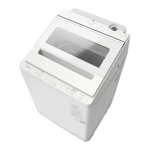 洗濯機 10kg 全自動 ビートウォッシュ ホワイト 洗浄機能(ナイアガラ ビート洗浄 パワフルコース つけおきプラス シワ低減洗濯コース) 日立 BW-V100M-W