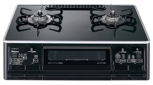 ガステーブル コンロ LPガス（プロパンガス）用　パロマ PA-A65WCK-L 左強火力 2口 Sシリーズ クリアパールブラック 水無し両面焼きグリル搭載 日本製