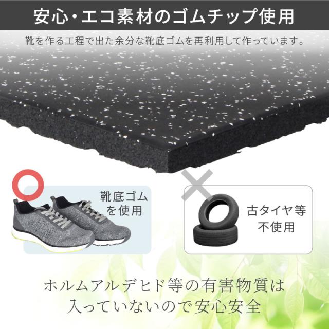 ライシン ゴムマット 厚さ 3cm 4枚セット コネクタ6個付き