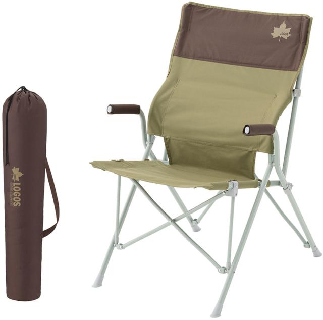 ロゴス LOGOS アウトドア LOGOS Life バックホールドチェア ブラウン イス 椅子 ハイバック 長時間 座り心地 メッシュポケット付き スリム収納 収納袋付き キャンプ  73173068
