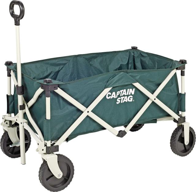キャプテンスタッグ CAPTAIN STAG アウトドア CS 収束型4輪キャリー グリーン  UL1055